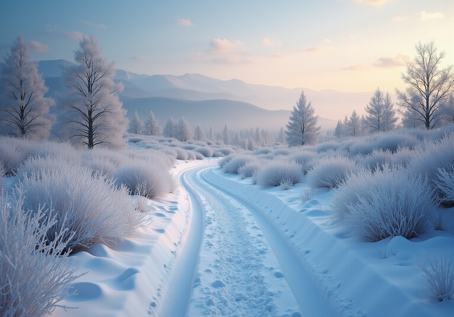 Serene Winter Landscape Composition Serene Winter Landscape Composition