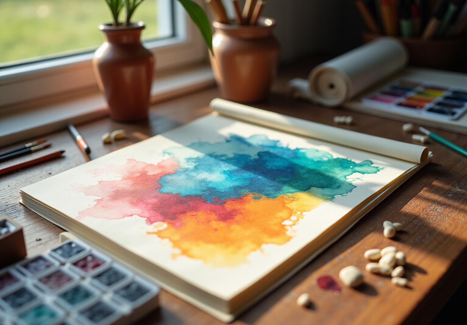 Creative Workspace with Arches Watercolor Paper Creative Workspace with Arches Watercolor Paper
