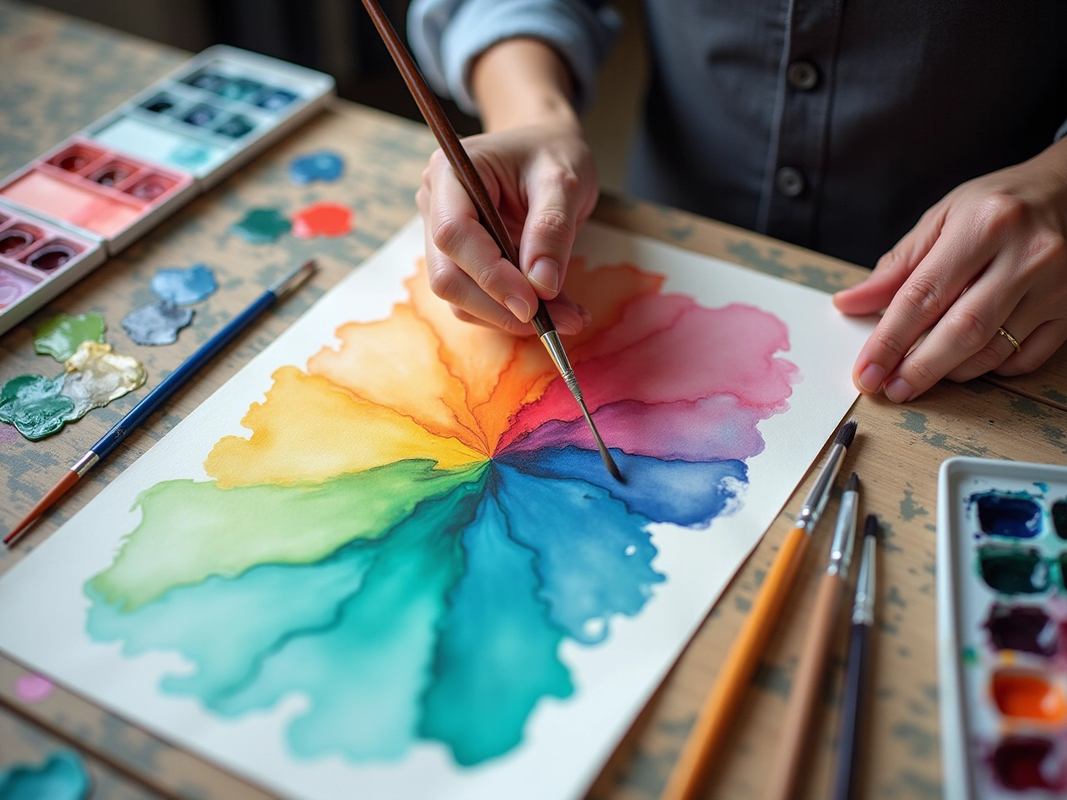 Exploring Layered Colors in Abstract Watercolor Painting Exploring Layered Colors in Abstract Watercolor Painting