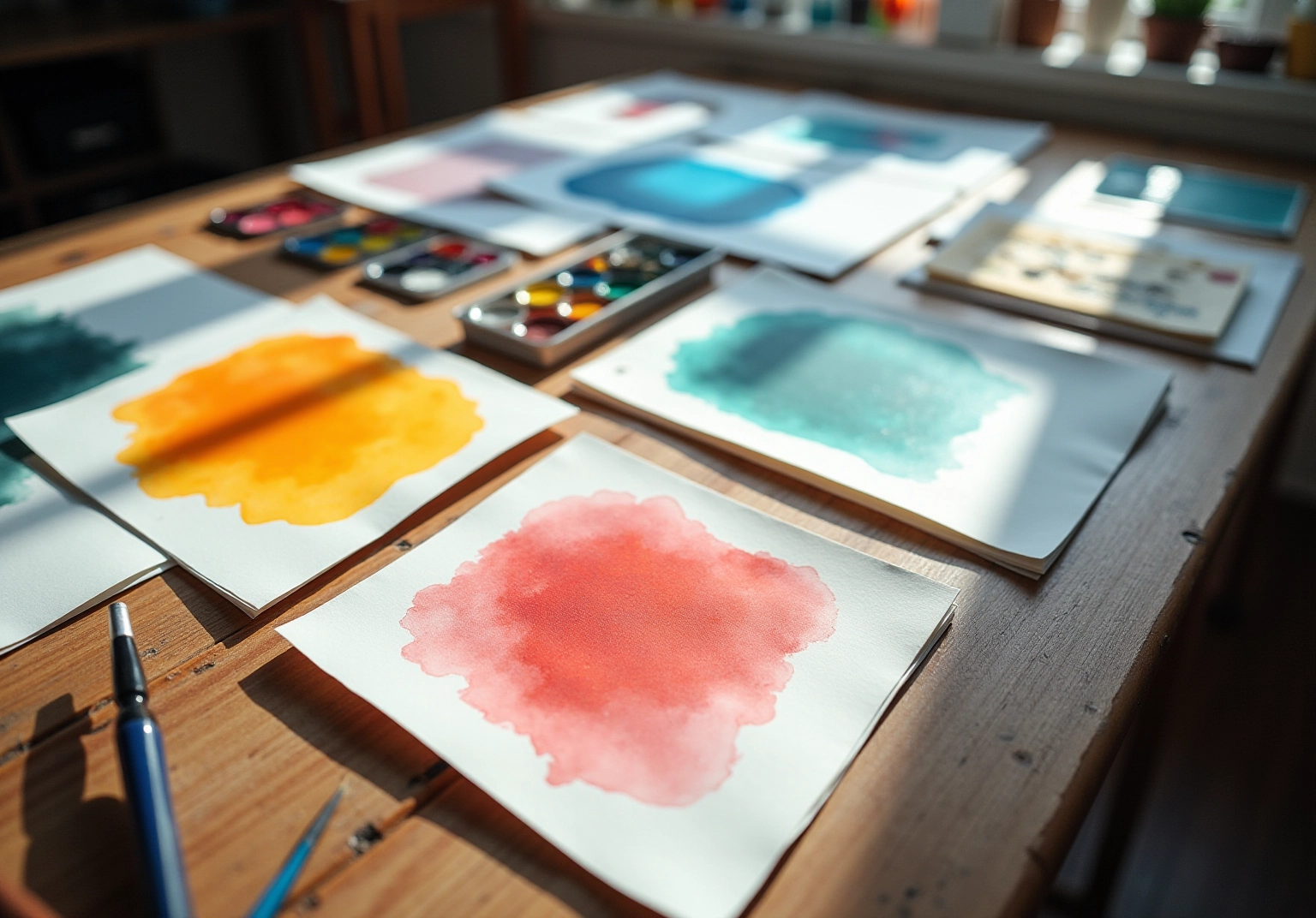 Exploring Watercolour Papers in an Artist's Studio