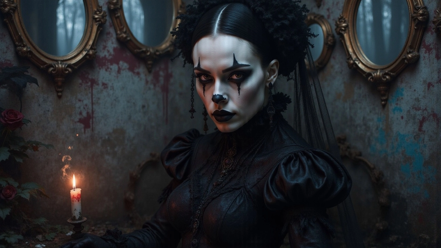 Expression Through Goth Clown Makeup