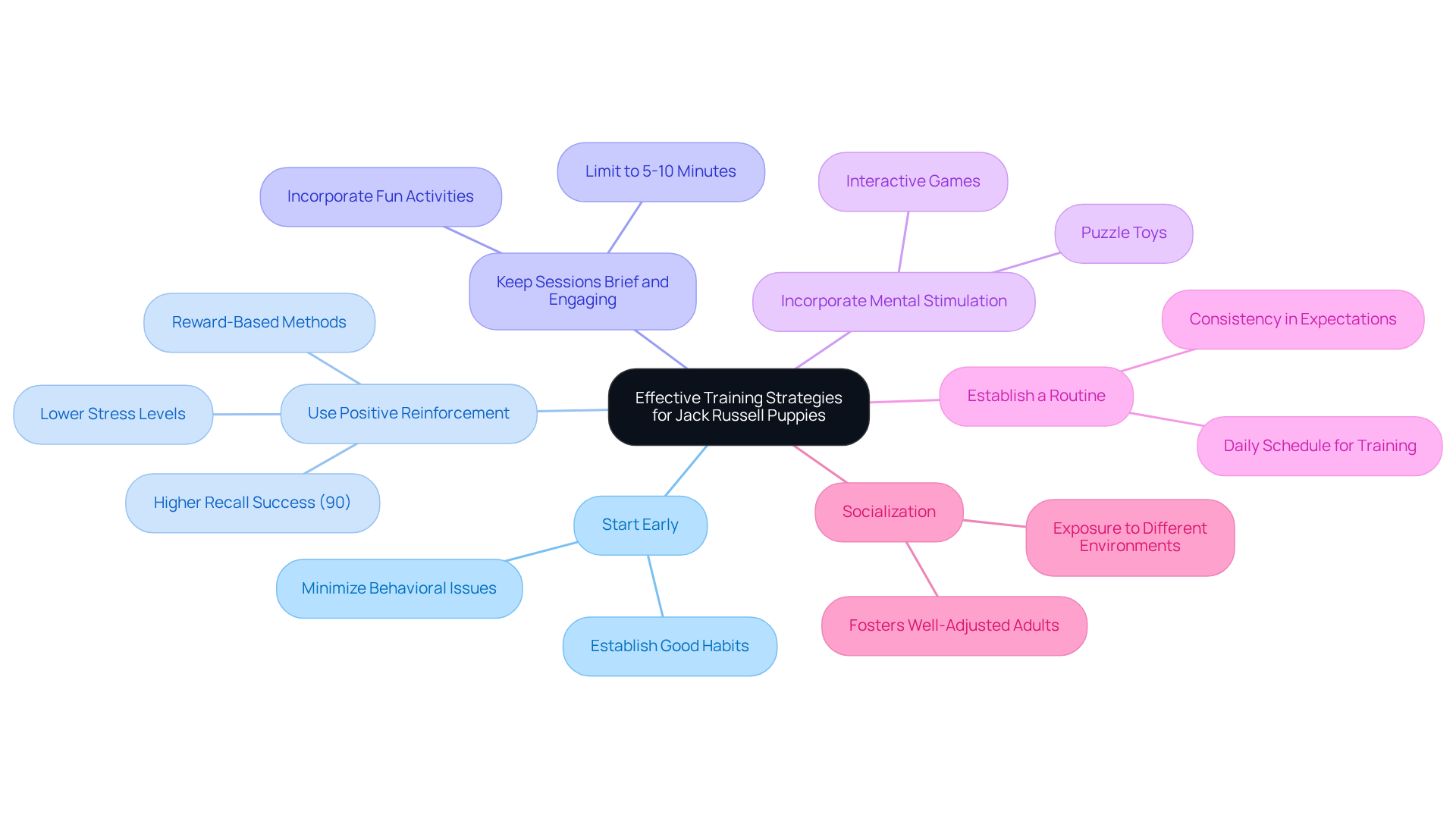 The central idea is the overarching goal of effective training. Each branch represents a specific strategy, and the sub-points provide details on how to implement that strategy. The colors help distinguish between different strategies, making it easy to follow and understand. The central idea is the overarching goal of effective training. Each branch represents a specific strategy, and the sub-points provide details on how to implement that strategy. The colors help distinguish between different strategies, making it easy to follow and understand.