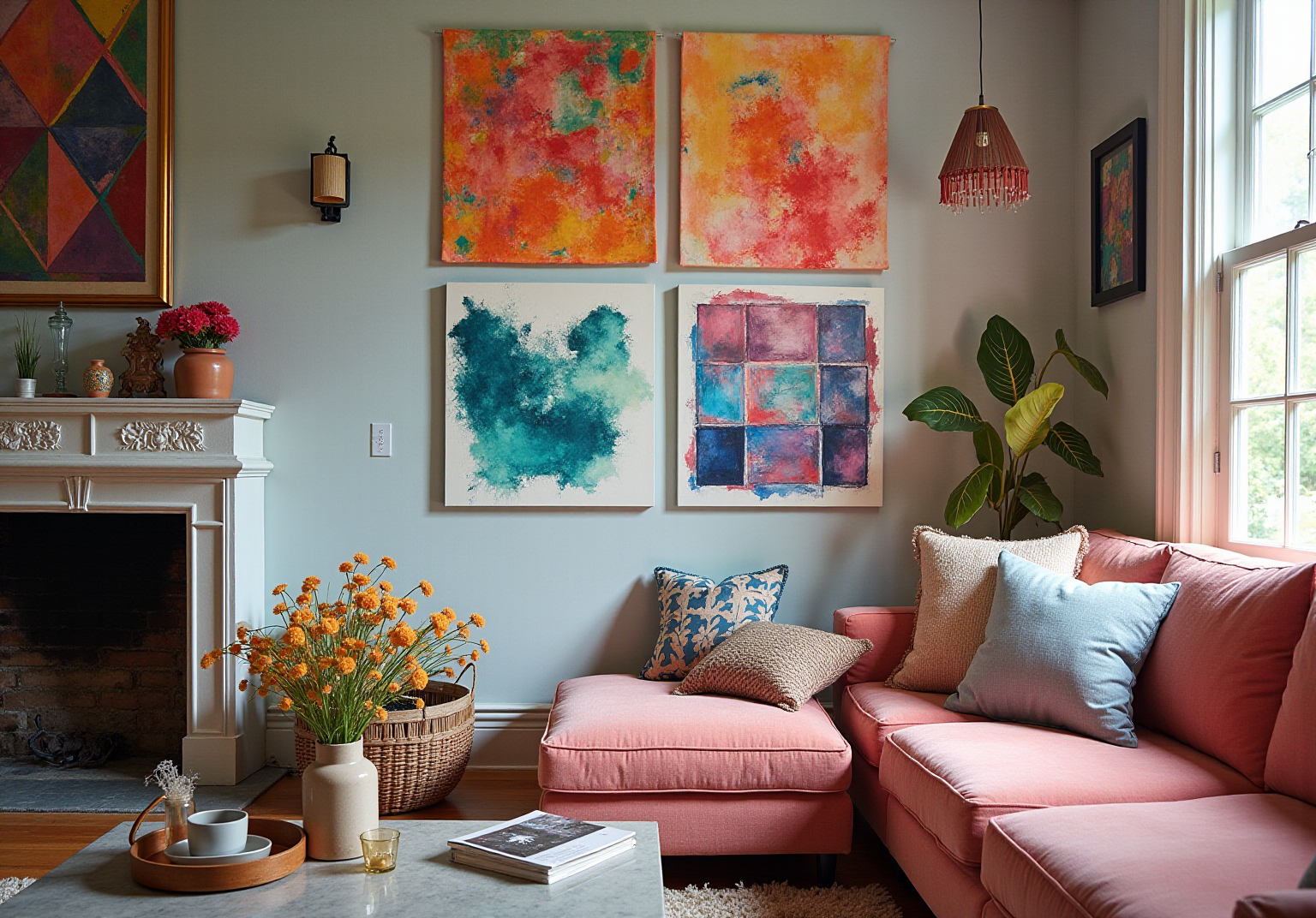 Contemporary Textile Designs in a Cozy Home Contemporary Textile Designs in a Cozy Home