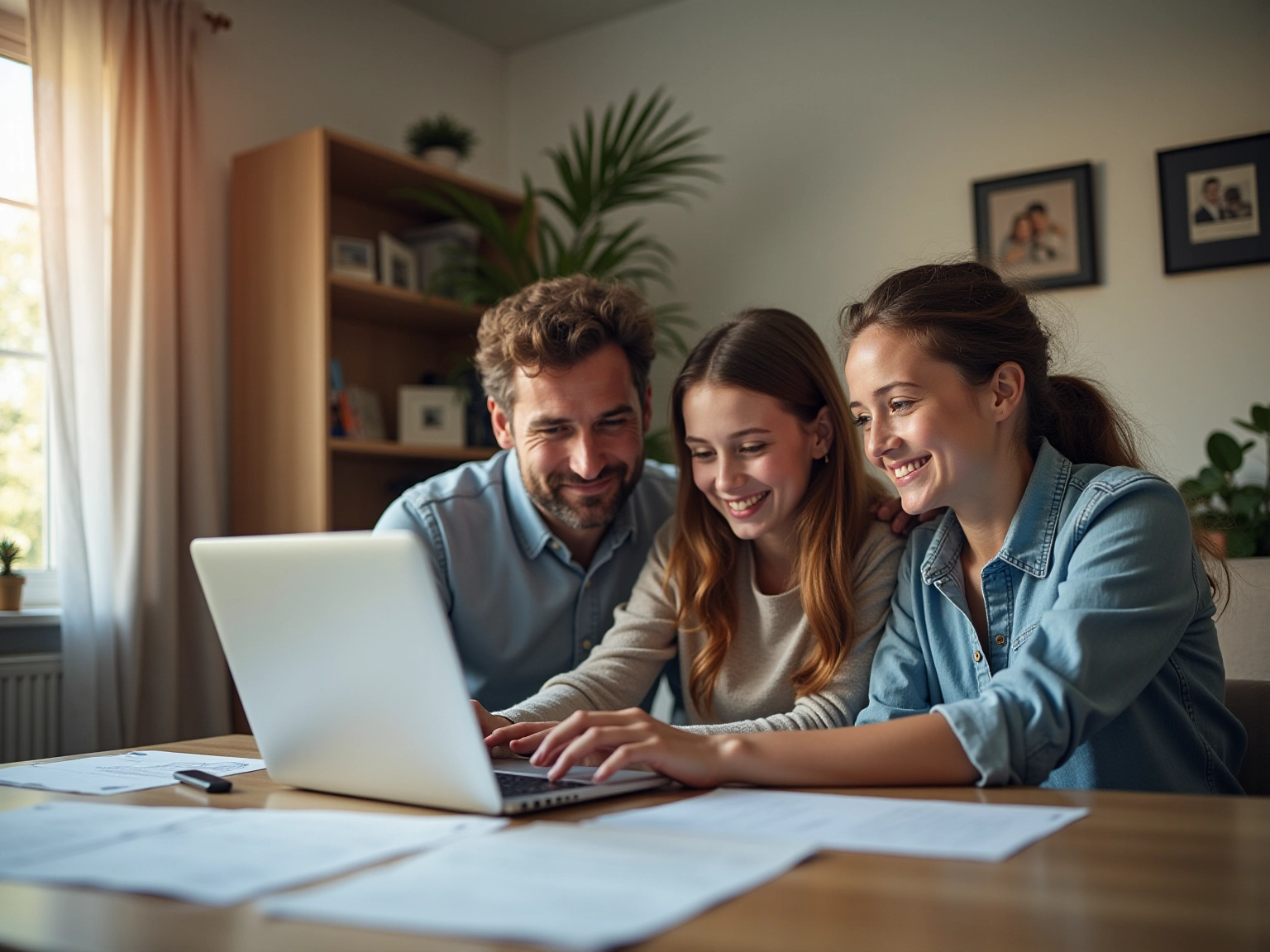 Family Researching Real Estate Agents
