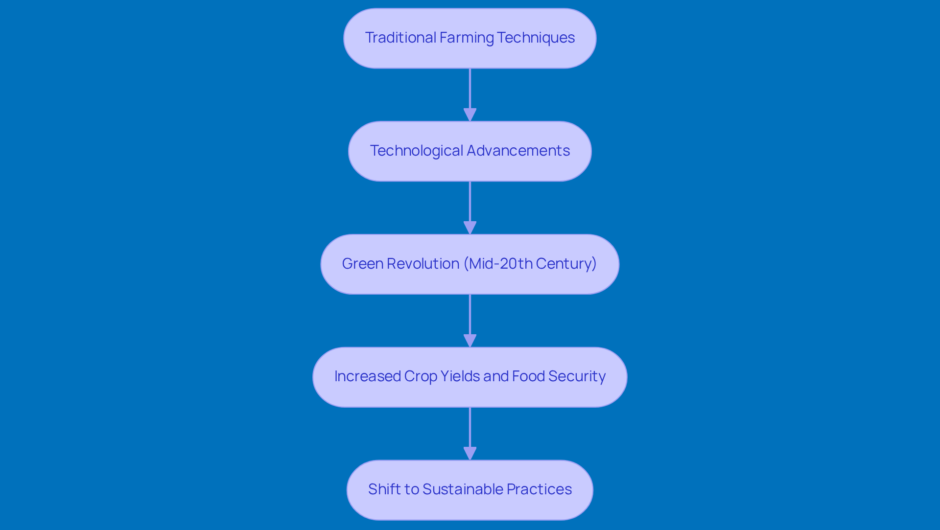 Each box represents a key stage in the development of farming methods. Follow the arrows to see how practices have changed over time, from traditional techniques to modern sustainable solutions. Each box represents a key stage in the development of farming methods. Follow the arrows to see how practices have changed over time, from traditional techniques to modern sustainable solutions.