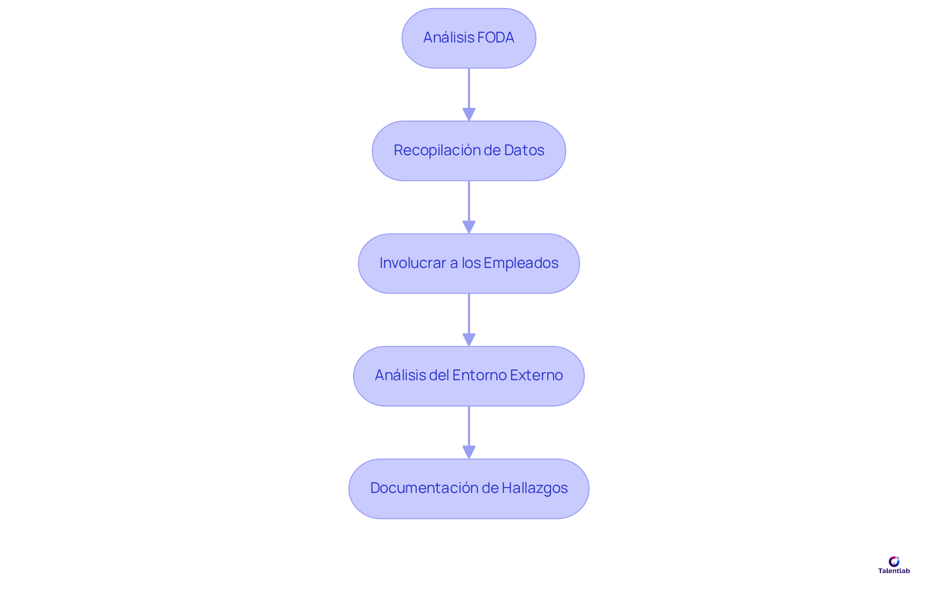 Cada paso representa una etapa en el proceso de evaluación. Sigue las flechas para ver cómo se avanza de un paso al siguiente, asegurando que se cubran todos los aspectos importantes.