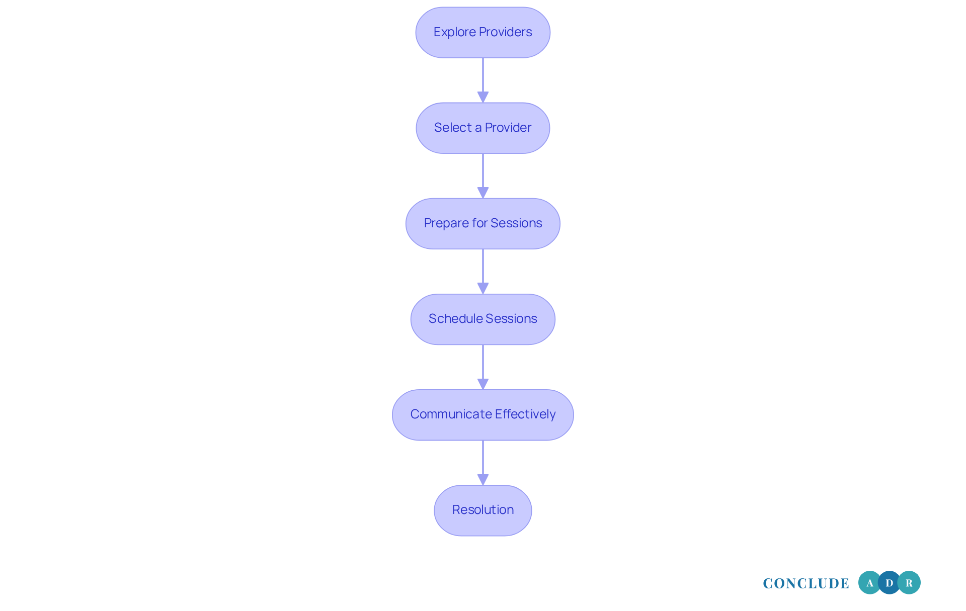 Each box represents a step in the ADR process — follow the arrows to understand the order and importance of each action as you work towards resolution. Each box represents a step in the ADR process — follow the arrows to understand the order and importance of each action as you work towards resolution.
