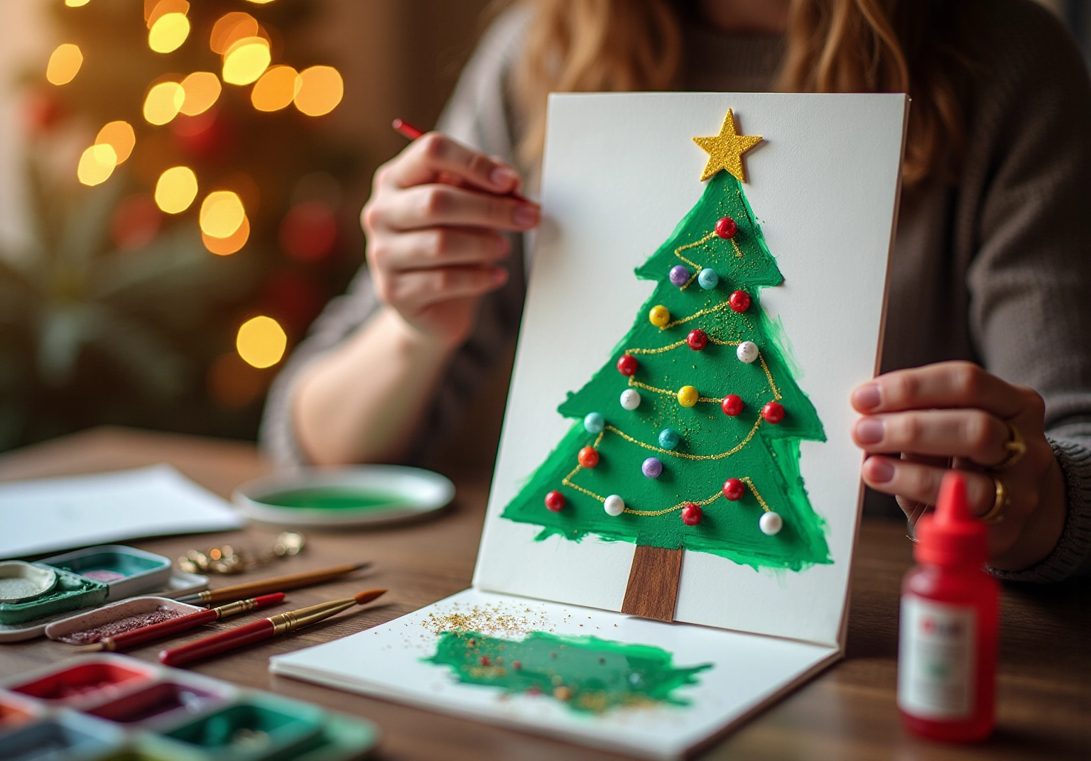 Festive Christmas Tree Painting Festive Christmas Tree Painting