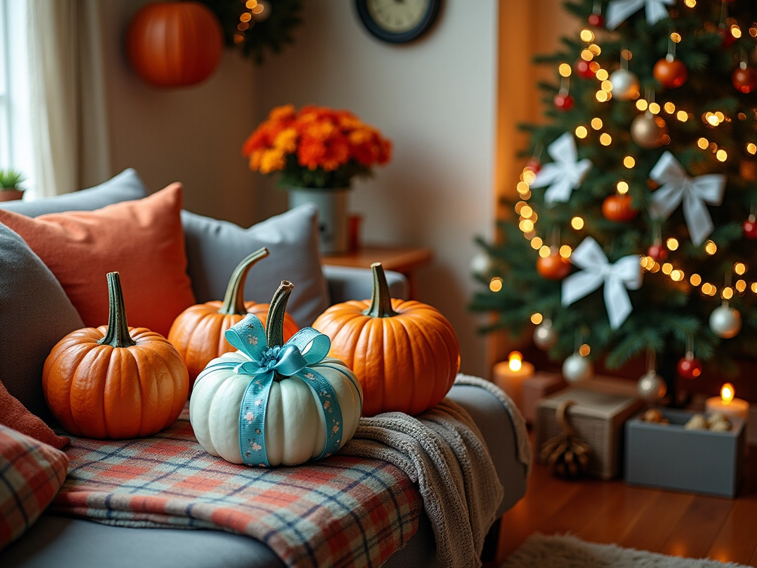 Festive Seasonal Decor with Grosgrain Ribbon