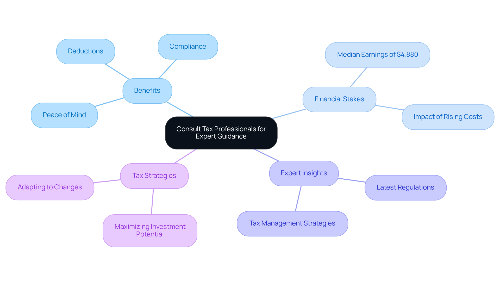 The central idea is about seeking expert tax guidance. Each branch represents a different aspect of why this is important, helping you see how they all connect to support landlords in managing their rental income effectively.