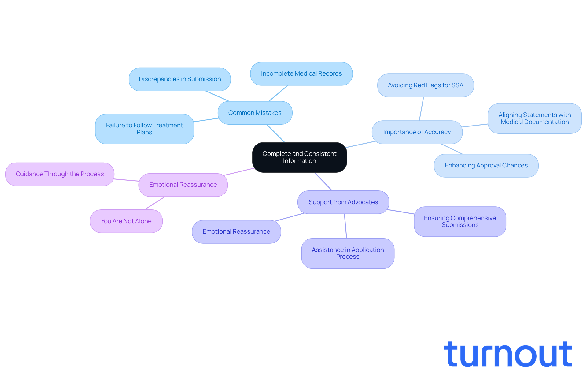 The central node represents the main idea, while the branches show related topics. Each branch helps you understand different aspects of ensuring your application is accurate and complete, along with the support available to you. The central node represents the main idea, while the branches show related topics. Each branch helps you understand different aspects of ensuring your application is accurate and complete, along with the support available to you.