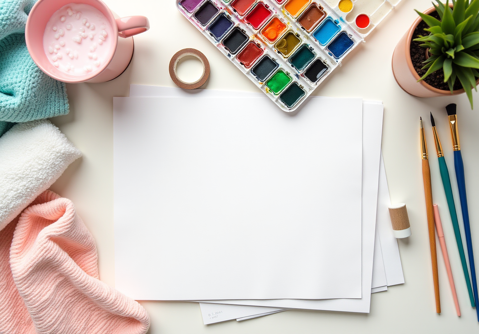 Creative Workspace for Watercolor Card Making Creative Workspace for Watercolor Card Making