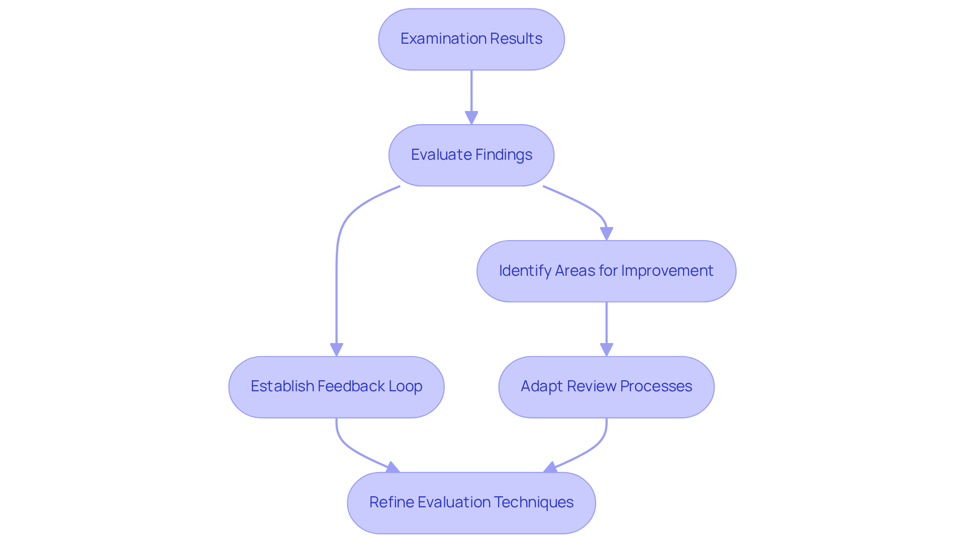 This flowchart shows how hedge fund managers can improve their audit practices. Each step leads to the next, starting from examination results and moving through evaluation, identification of improvements, and adaptation of processes.