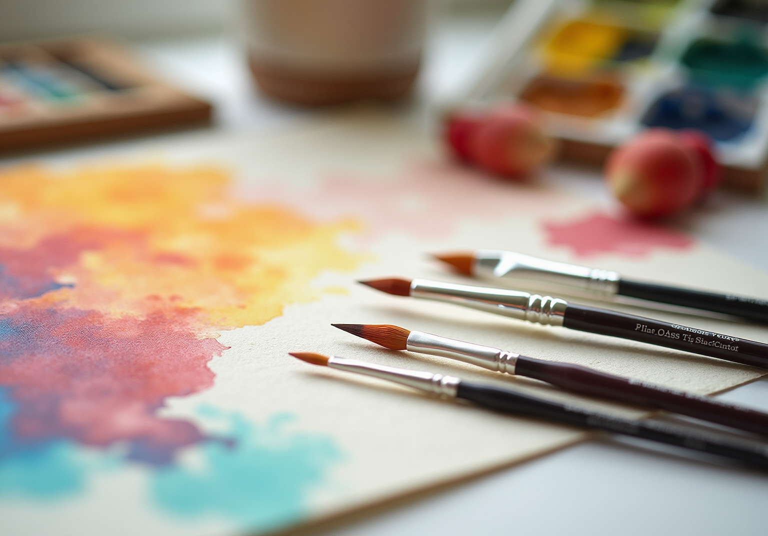 Perla White Toray Synthetic Watercolor Brushes in Artist's Studio Perla White Toray Synthetic Watercolor Brushes in Artist's Studio
