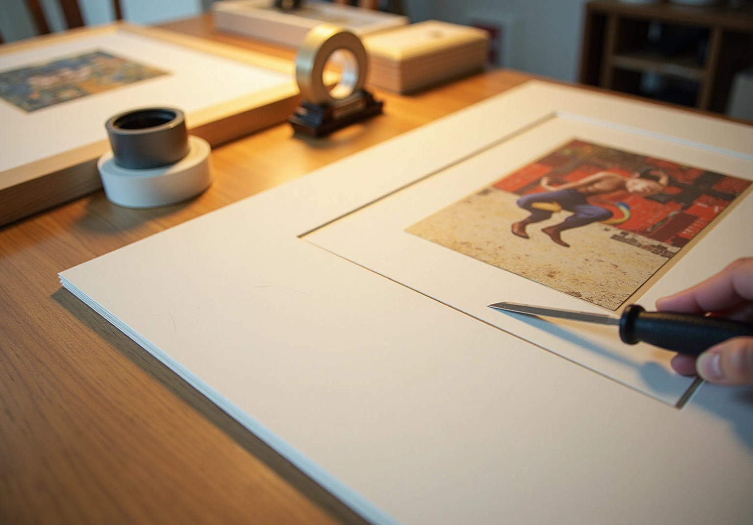 Float Mounting Artwork in a Creative Workspace Float Mounting Artwork in a Creative Workspace