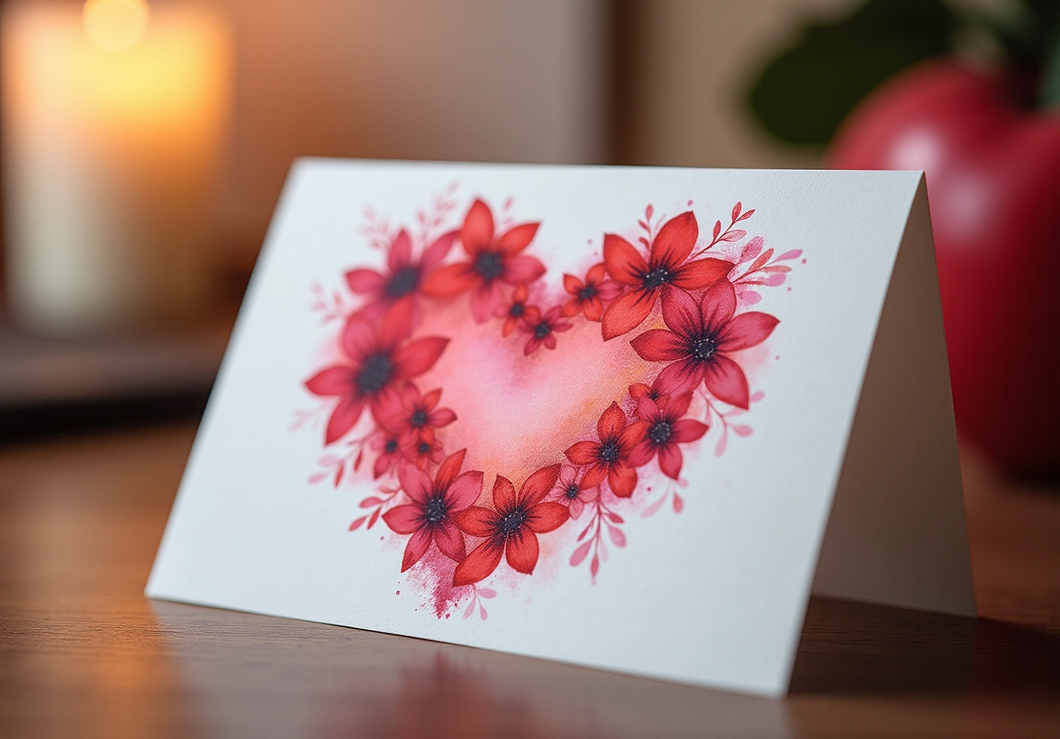 Floral Heart Watercolor Card Floral Heart Watercolor Card