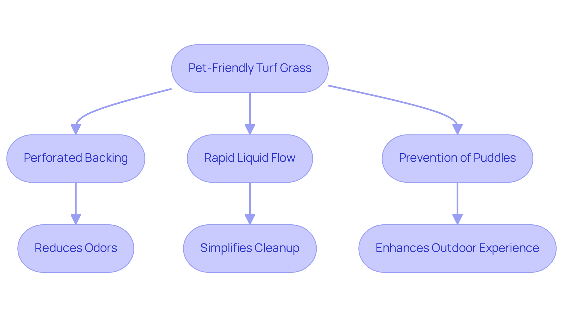 Follow the flow from the turf grass to see how its drainage system works and the benefits it provides for pet owners, making outdoor spaces cleaner and more enjoyable.