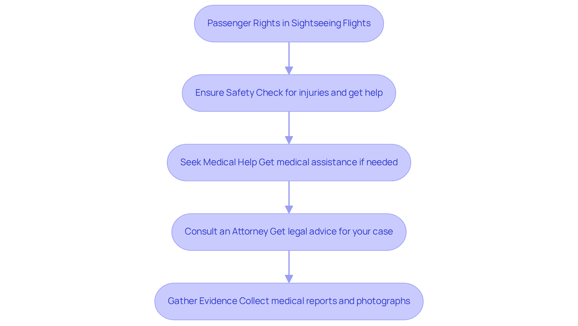 This flowchart guides you through what to do if something goes wrong during a sightseeing flight. Start at the top and follow the arrows to see each step you should take to ensure your rights are protected and your safety is prioritized.