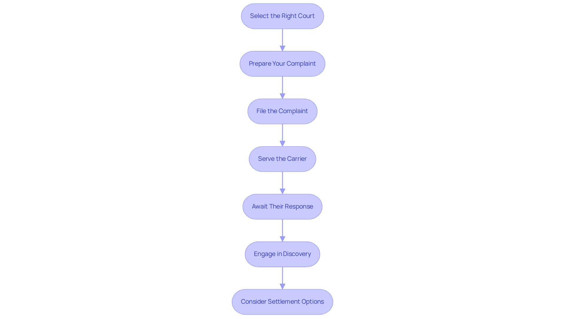 Each box represents a step in the lawsuit process. Follow the arrows to see how to move from one step to the next, ensuring you complete each part before proceeding.