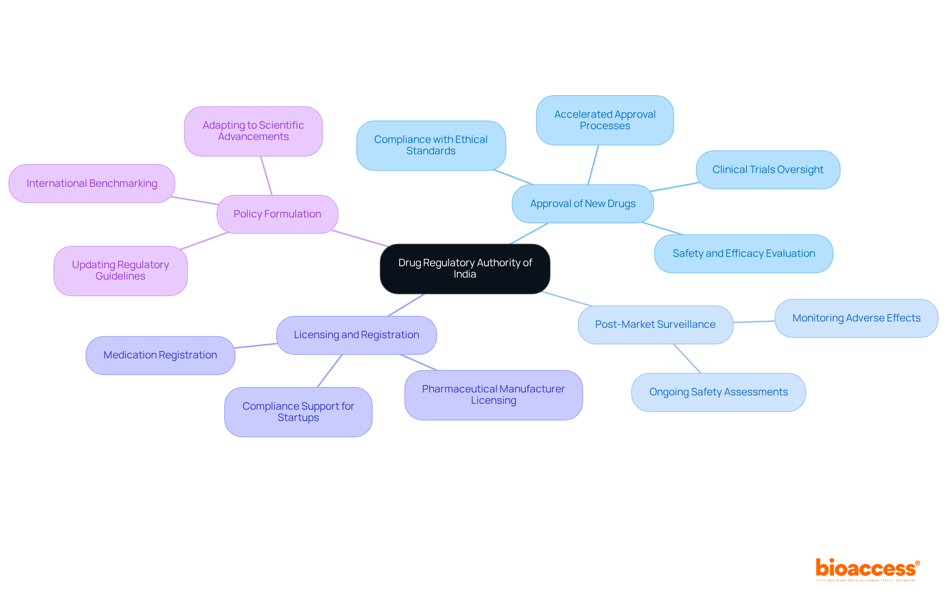 The central node represents the DRAI, while the branches show its key functions. Each sub-branch provides more detail about specific responsibilities, helping you understand how the DRAI safeguards public health.