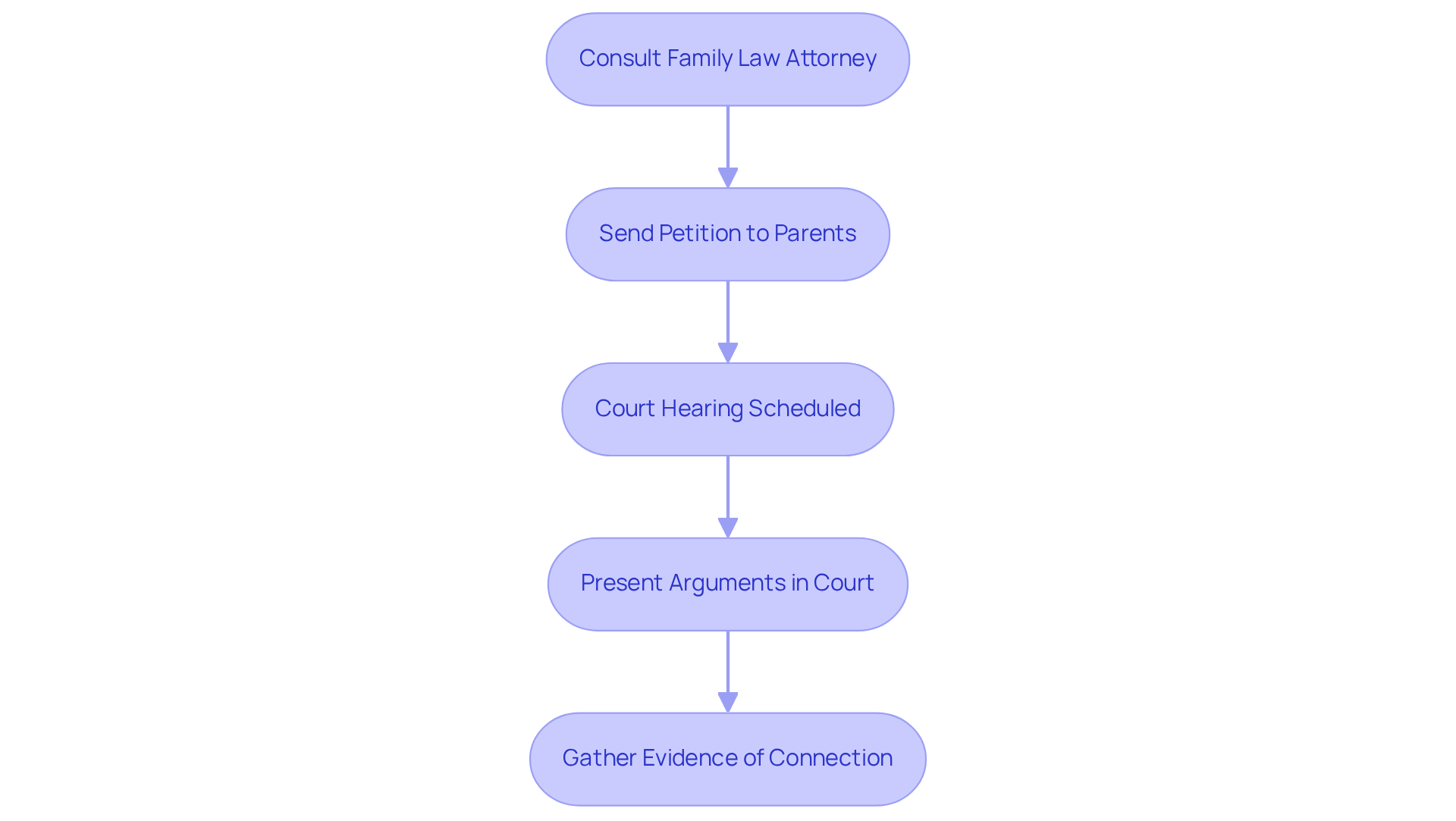 This flowchart shows the steps you need to take to secure visitation and custody rights as a paternal grandparent. Follow the arrows to see what to do first, next, and so on, helping you navigate this important process. This flowchart shows the steps you need to take to secure visitation and custody rights as a paternal grandparent. Follow the arrows to see what to do first, next, and so on, helping you navigate this important process.
