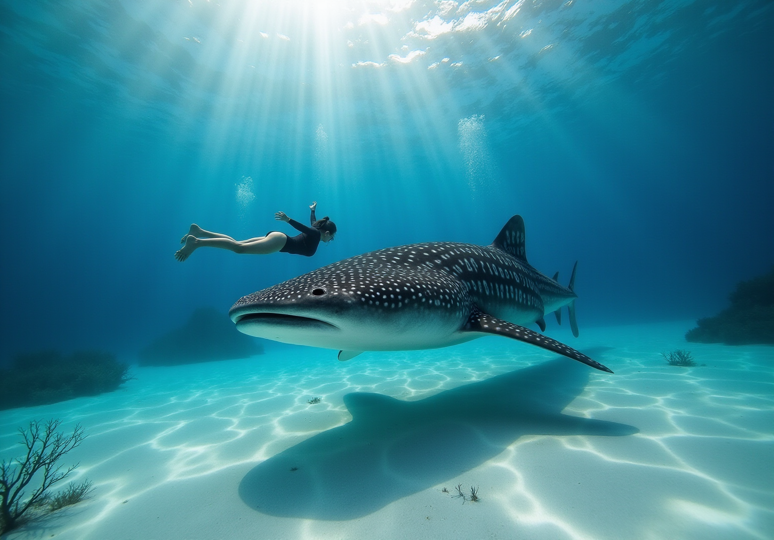 Swimming with Whale Sharks in the Maldives