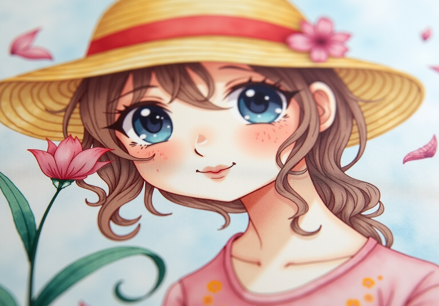 Captivating Watercolor Girl Illustration