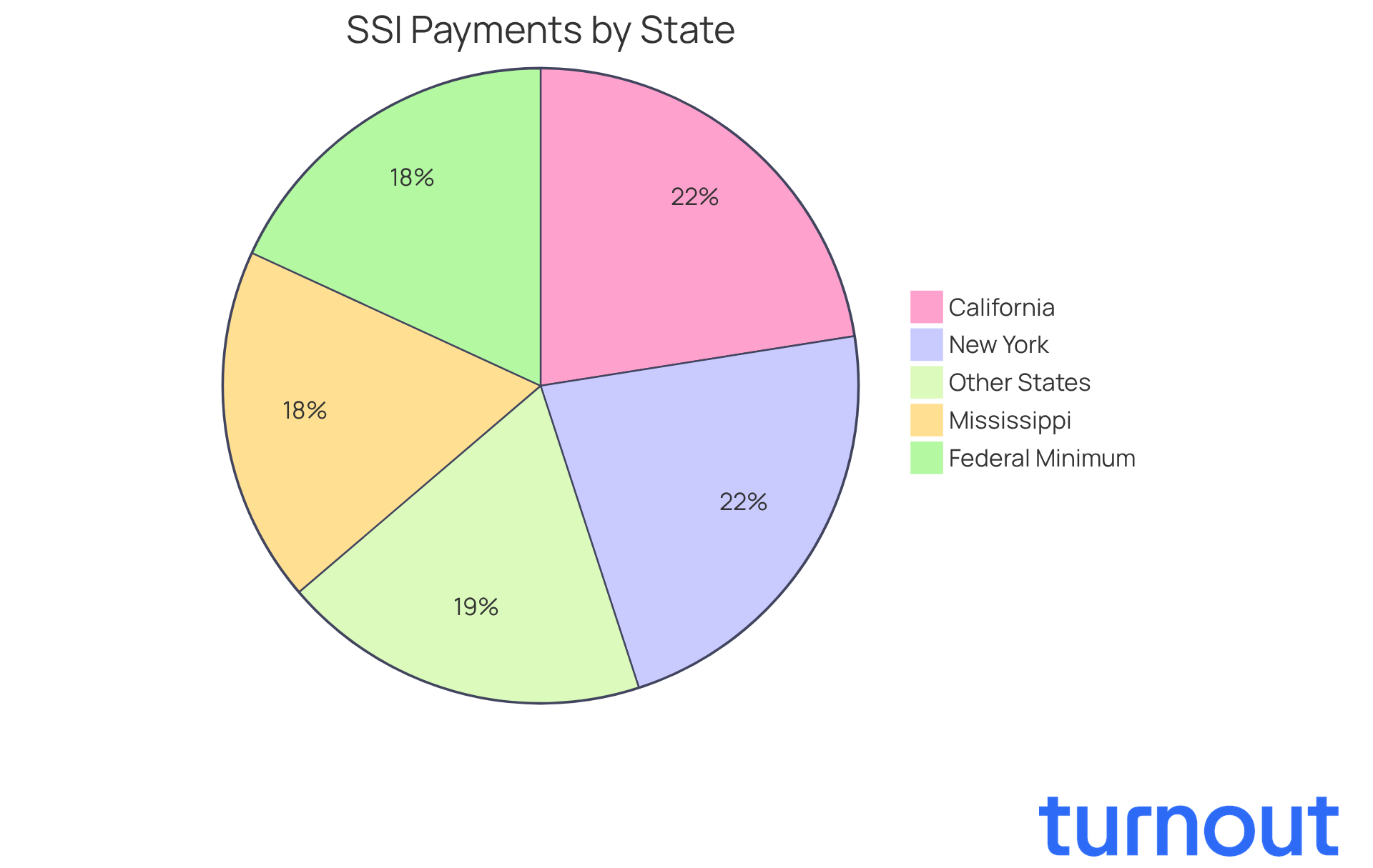 Each slice of the pie shows how much SSI payment varies by state. Larger slices mean higher payments, while smaller slices indicate lower assistance levels. This helps you see where support is more generous and where it is minimal.