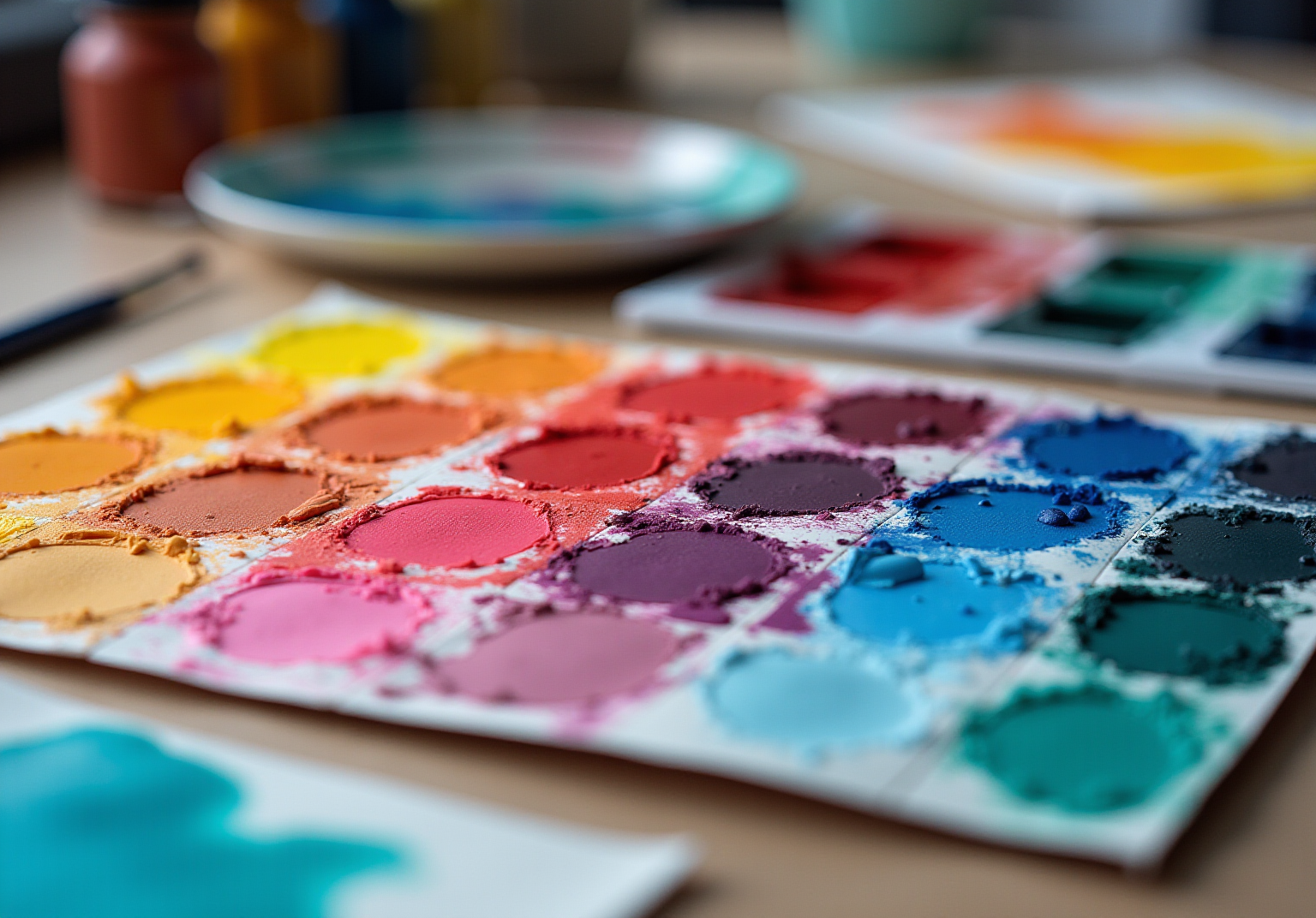Vibrant Watercolor Workspace Vibrant Watercolor Workspace