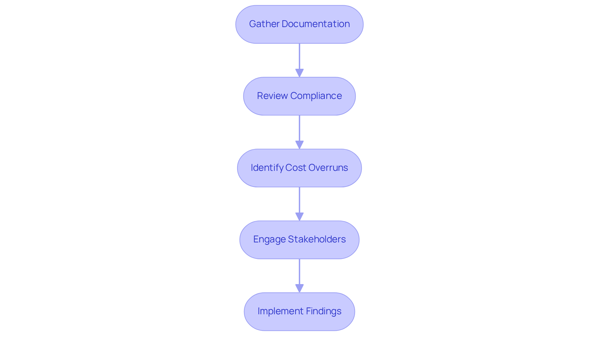 Each box represents a step in the vendor contract audit process. Follow the arrows to see how each step leads to the next, helping you understand the entire audit journey.