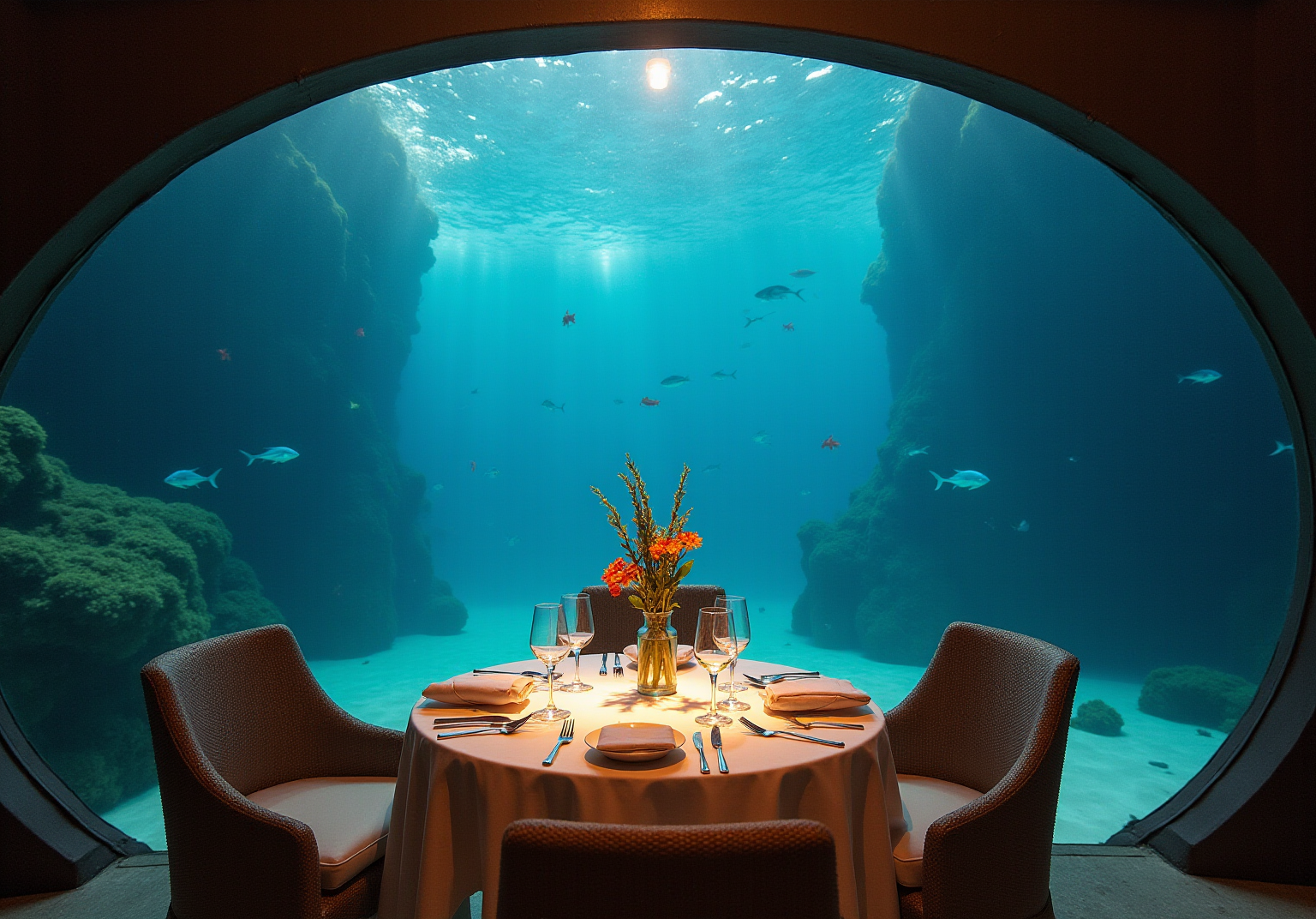 Romantic Underwater Dining at Niyama Private Islands