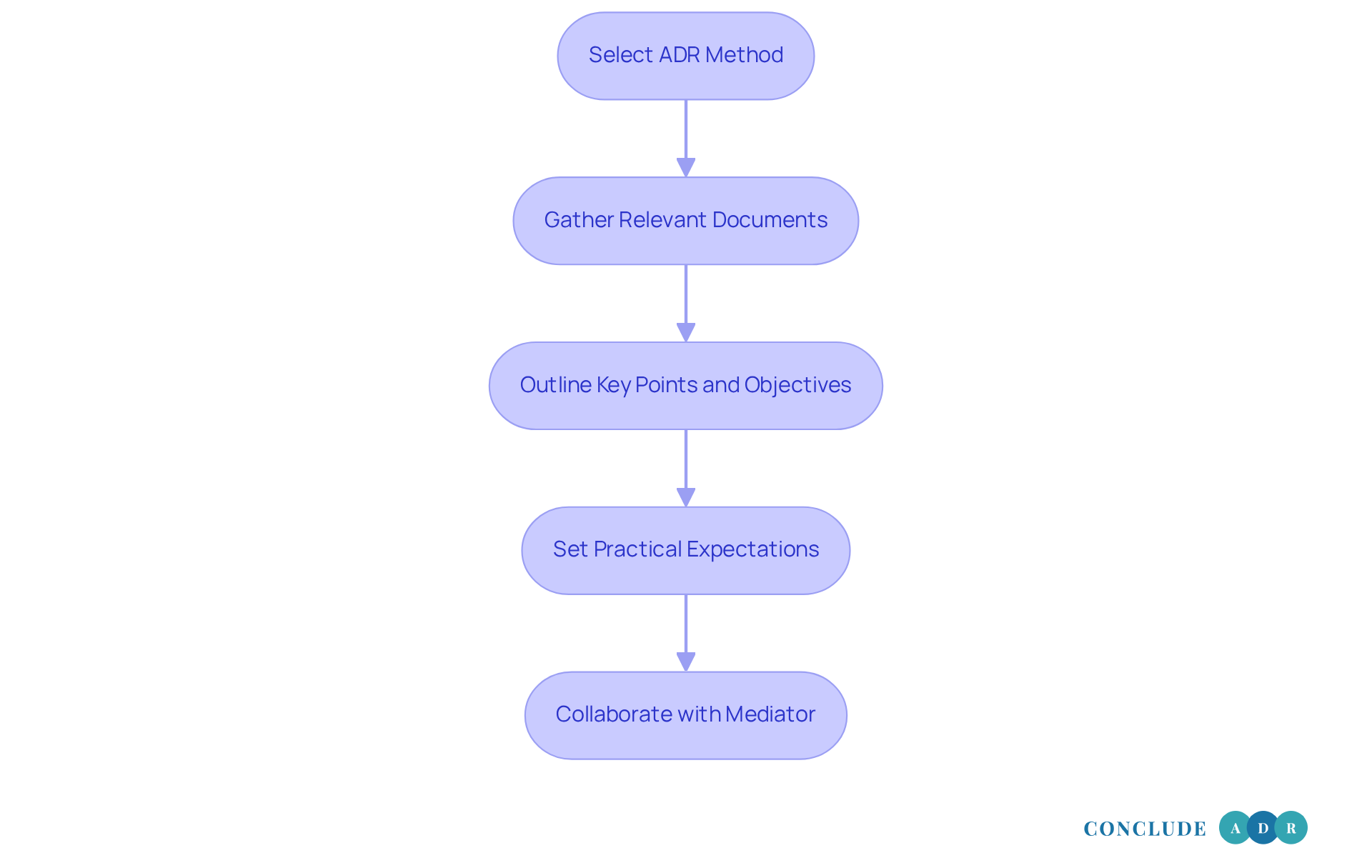 Each box represents a step in the preparation process for ADR. Follow the arrows to understand how each step leads to the next, guiding you toward a successful resolution.
