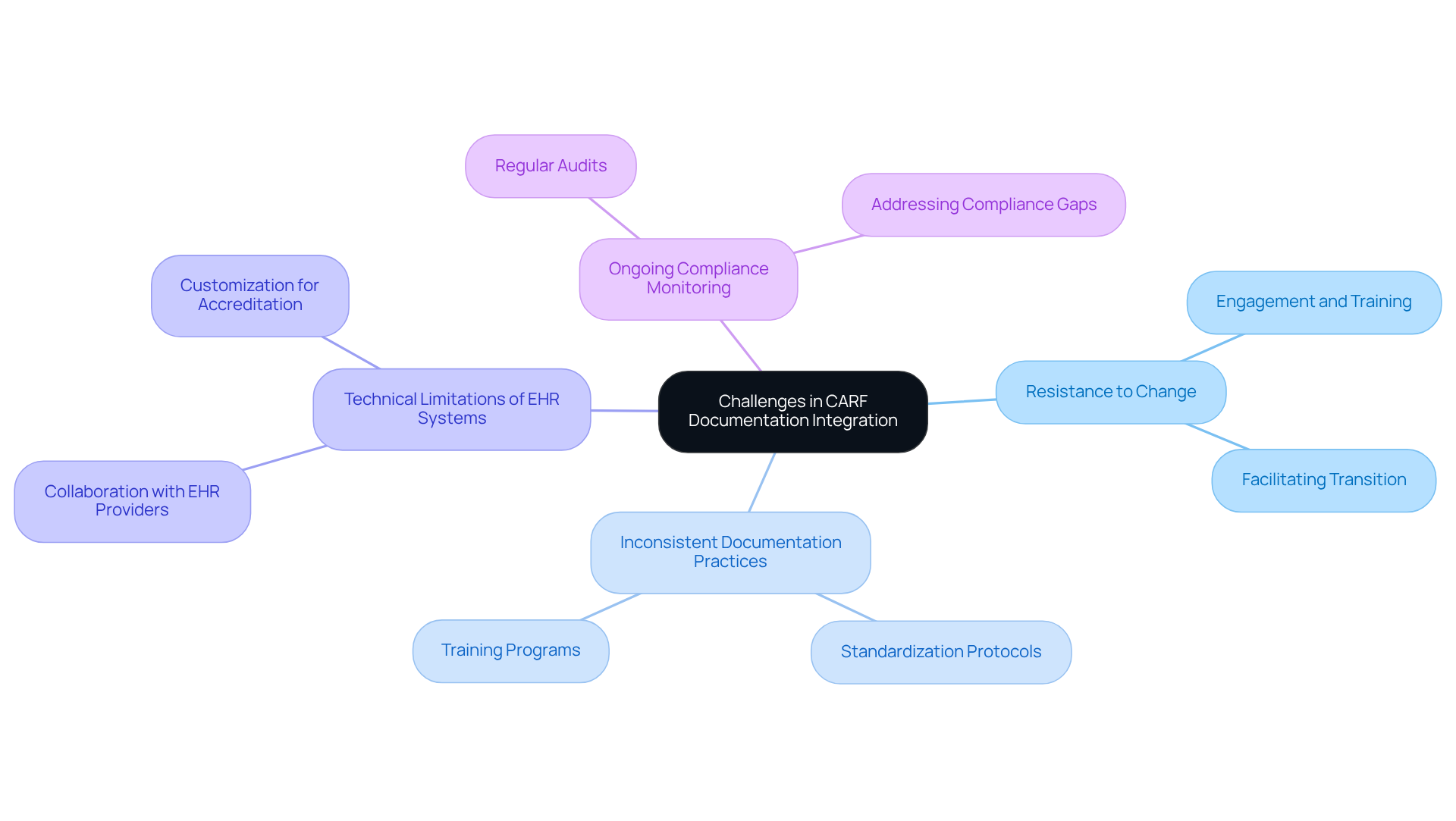 The central node represents the main topic, while the branches show specific challenges organizations face. Each branch can be explored for more details on how to address these challenges.