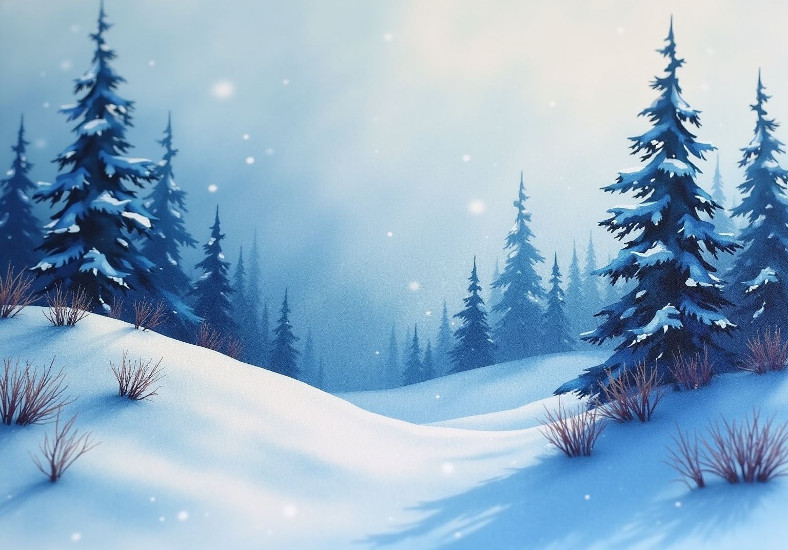 Layering Colors in a Snowy Landscape Layering Colors in a Snowy Landscape