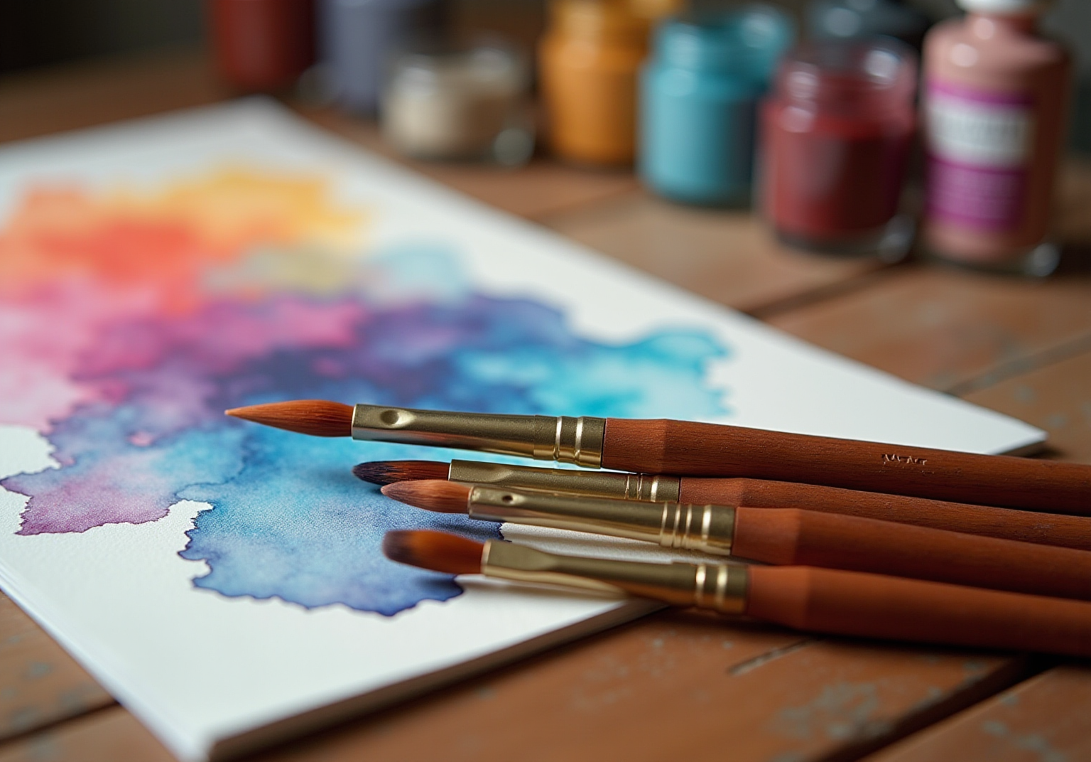 Artistic Workspace with Kelly Swain Watercolor Brushes Artistic Workspace with Kelly Swain Watercolor Brushes