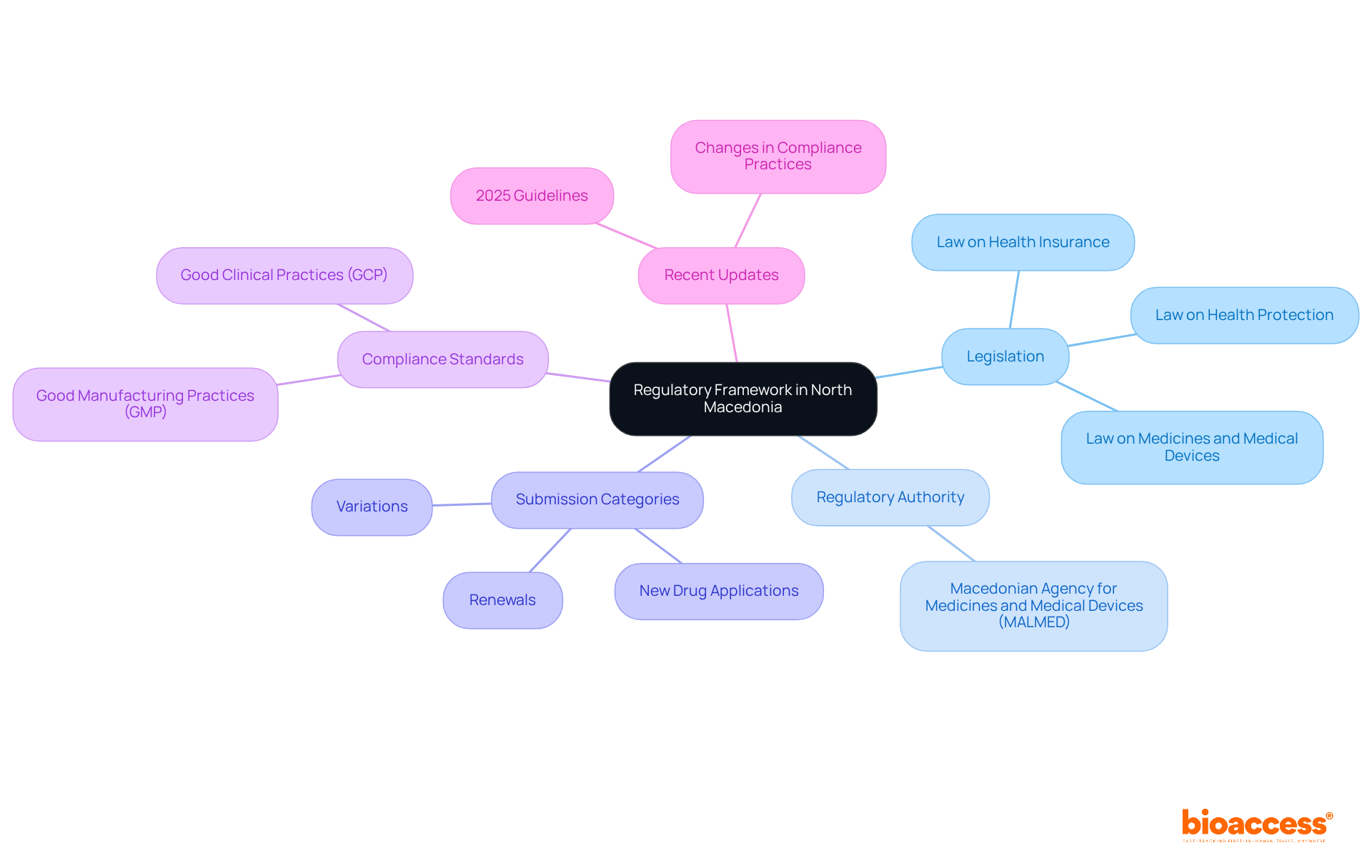 The central node represents the overall regulatory framework, while each branch highlights a key component. Sub-branches provide more details, helping you understand how each part fits into the bigger picture.