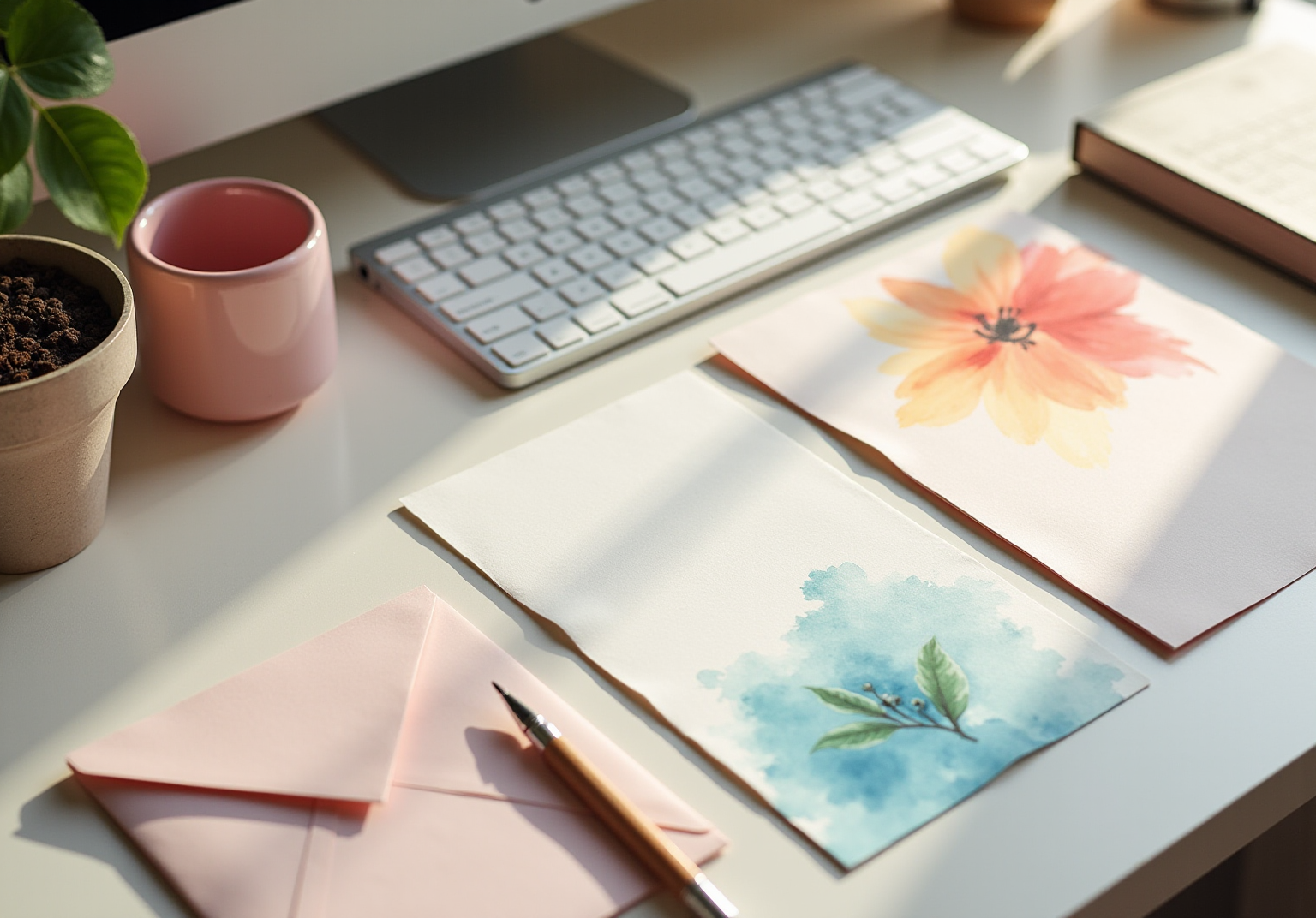 Elegant Personalized Watercolor Stationery Sets Elegant Personalized Watercolor Stationery Sets
