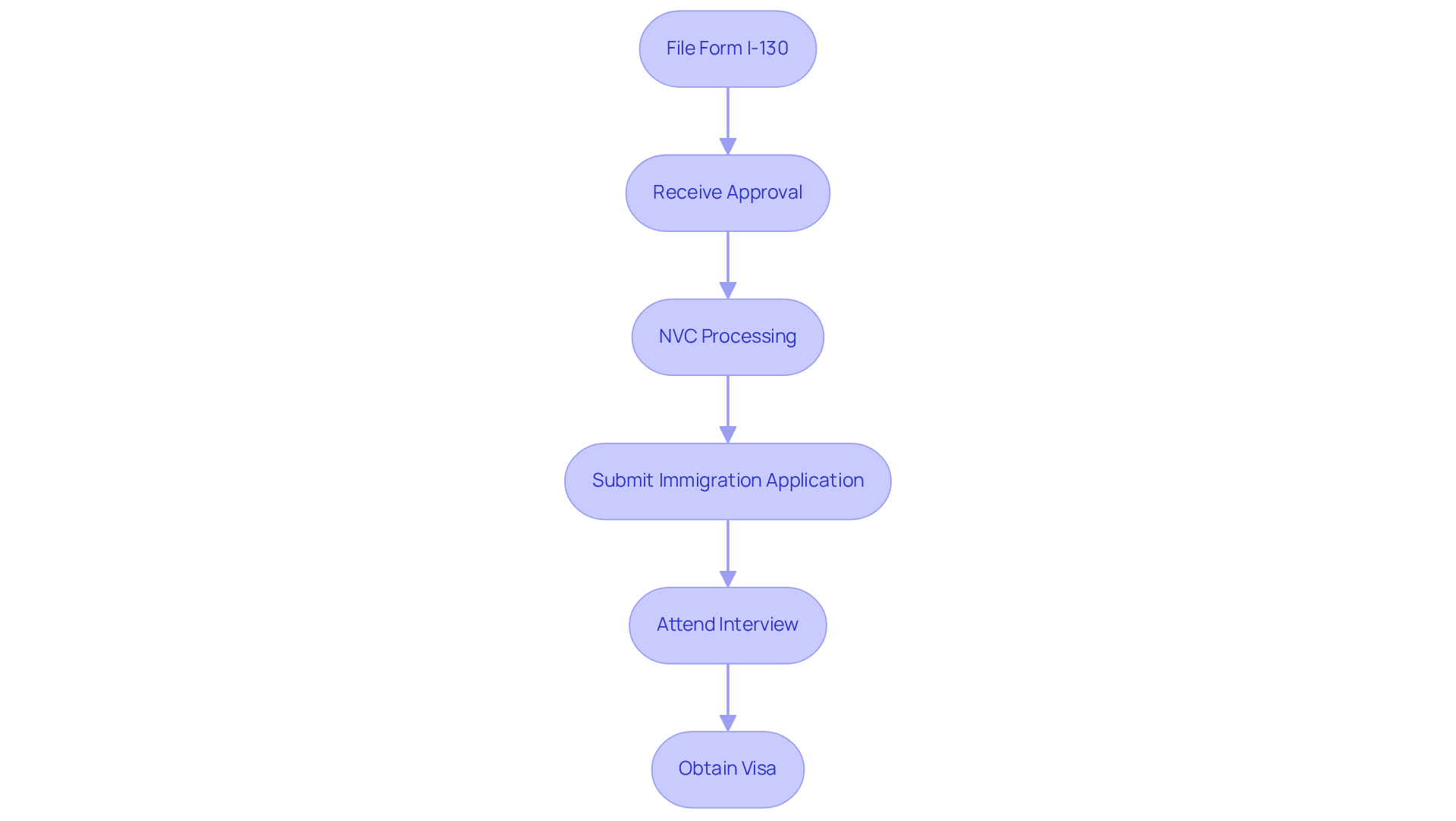 Each box represents a step in the visa application journey. Follow the arrows to see how each step leads to the next, guiding you through the process.