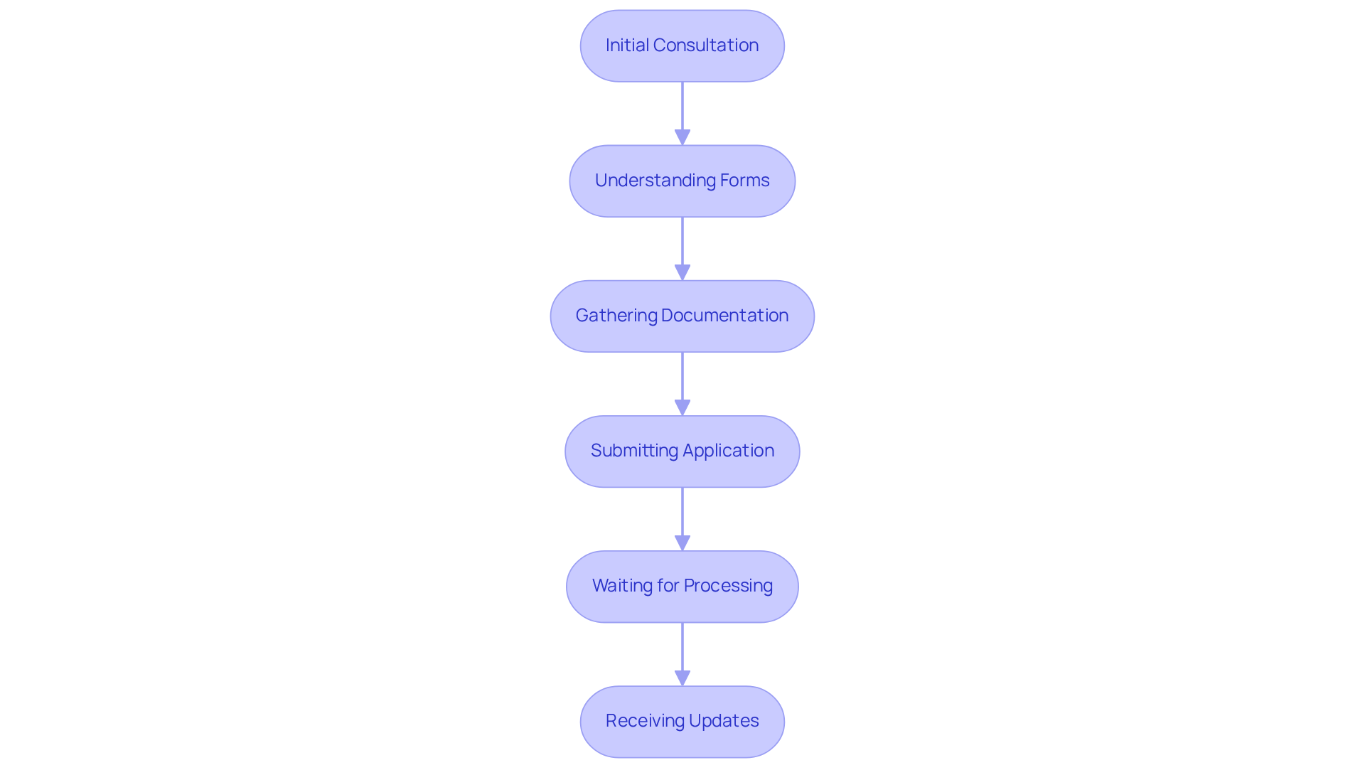 Each box represents a step in your immigration journey. Follow the arrows to see how to move from one step to the next, ensuring you stay on track throughout the process.