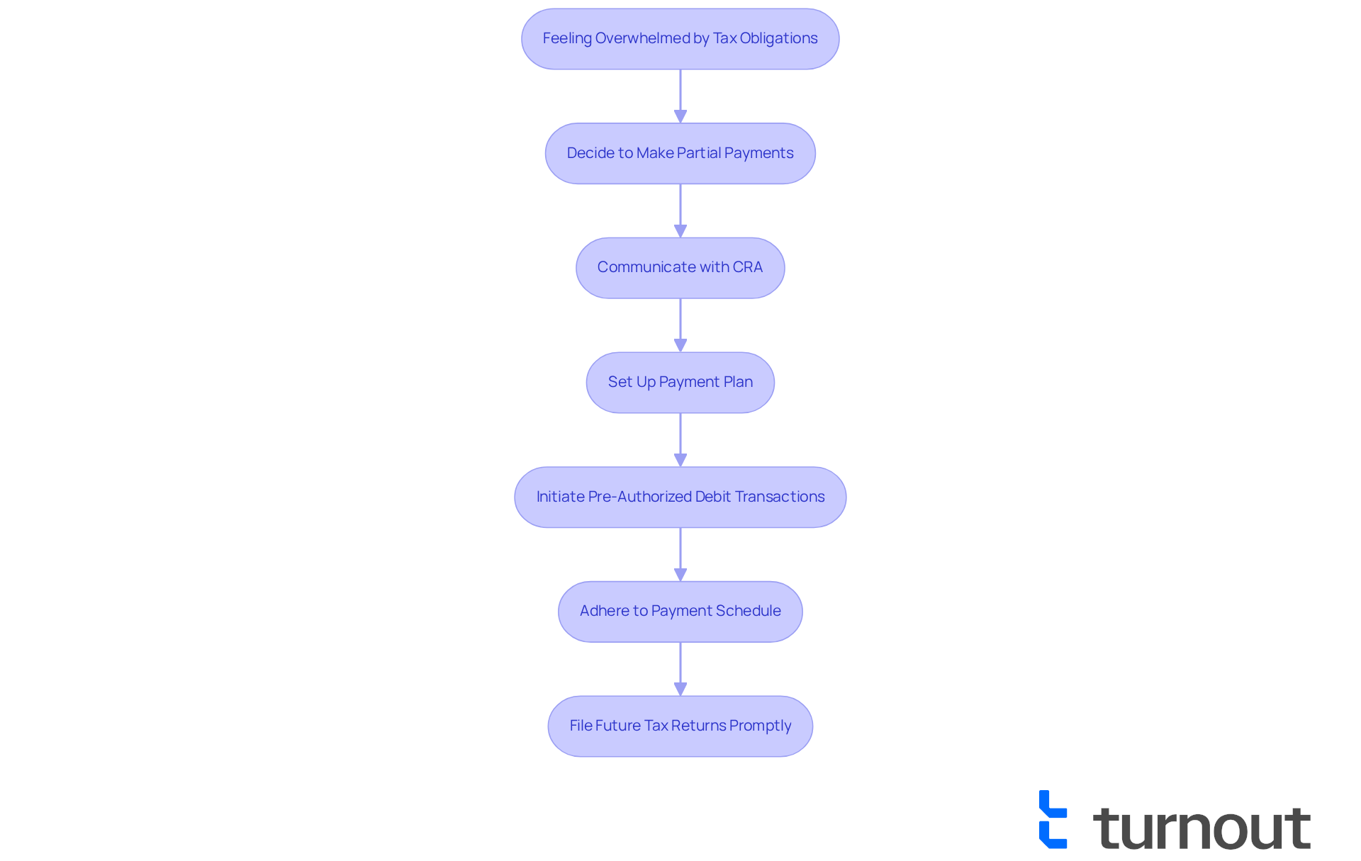 This flowchart guides you through the process of easing your tax debt. Start at the top and follow the arrows to see what steps to take next in managing your obligations effectively. This flowchart guides you through the process of easing your tax debt. Start at the top and follow the arrows to see what steps to take next in managing your obligations effectively.