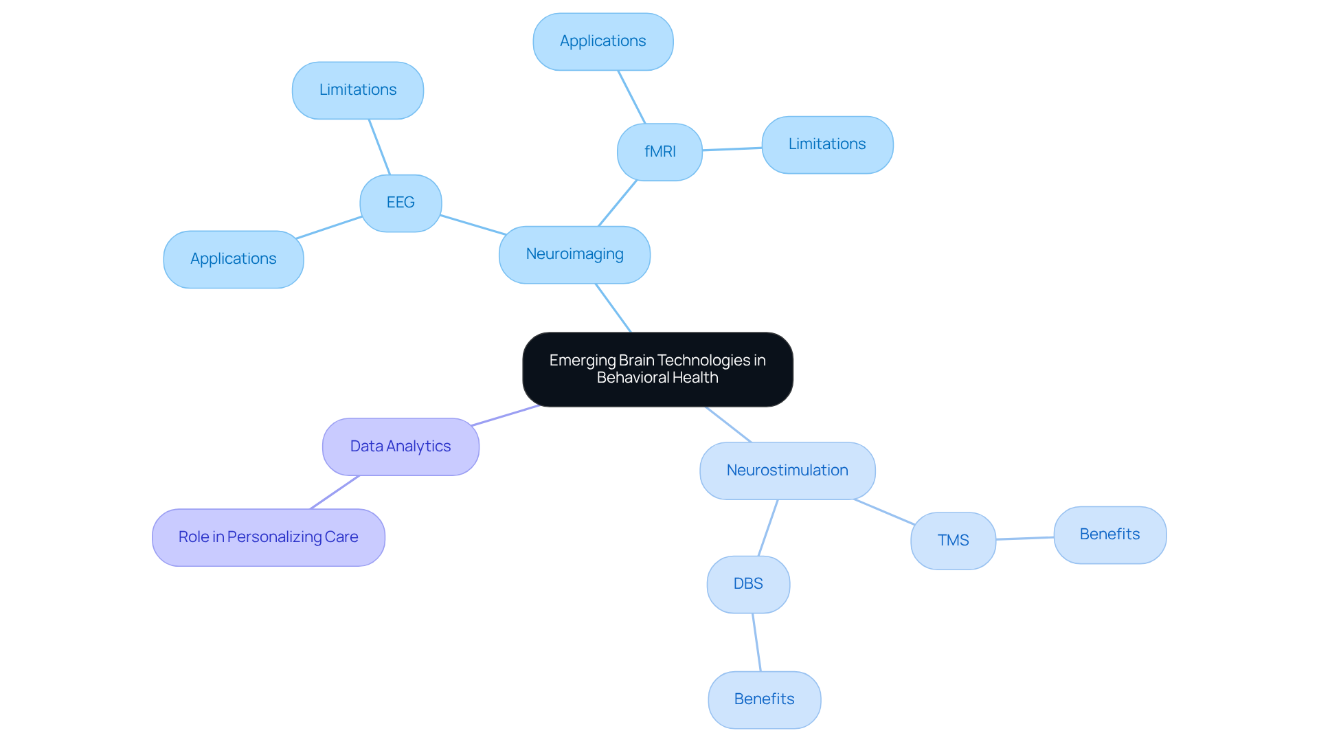 The central node represents the main topic, while the branches show the key components and their details. Each color-coded branch helps you easily identify different areas of focus within the broader theme.