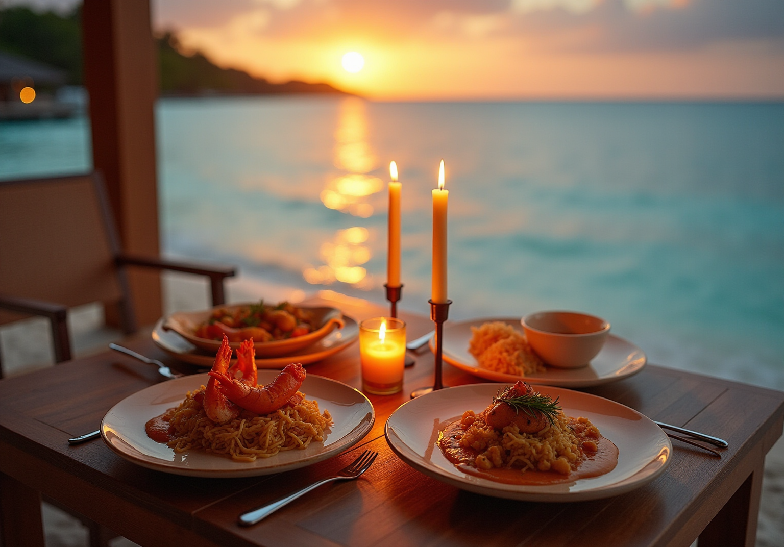 Romantic Dining in Baa Atoll at Sunset