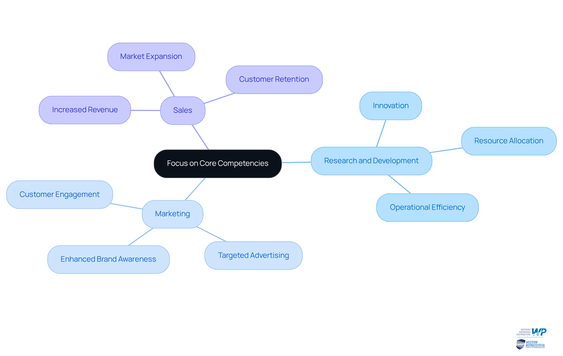 The center shows the main focus while the branches illustrate key areas that contribute to greater efficiency. Follow the branches to see how each area supports the overall strategy.