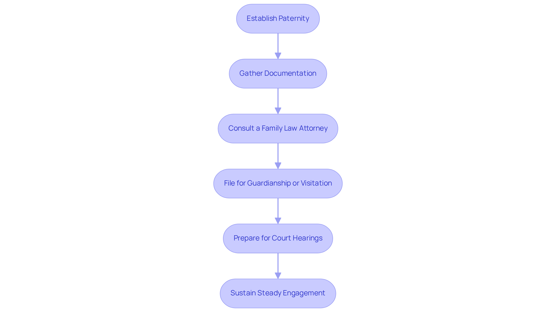 Each box represents a crucial step in the process of asserting parental rights. Follow the arrows to see how each step leads to the next, guiding you through the journey of securing your role in your child's life. Each box represents a crucial step in the process of asserting parental rights. Follow the arrows to see how each step leads to the next, guiding you through the journey of securing your role in your child's life.