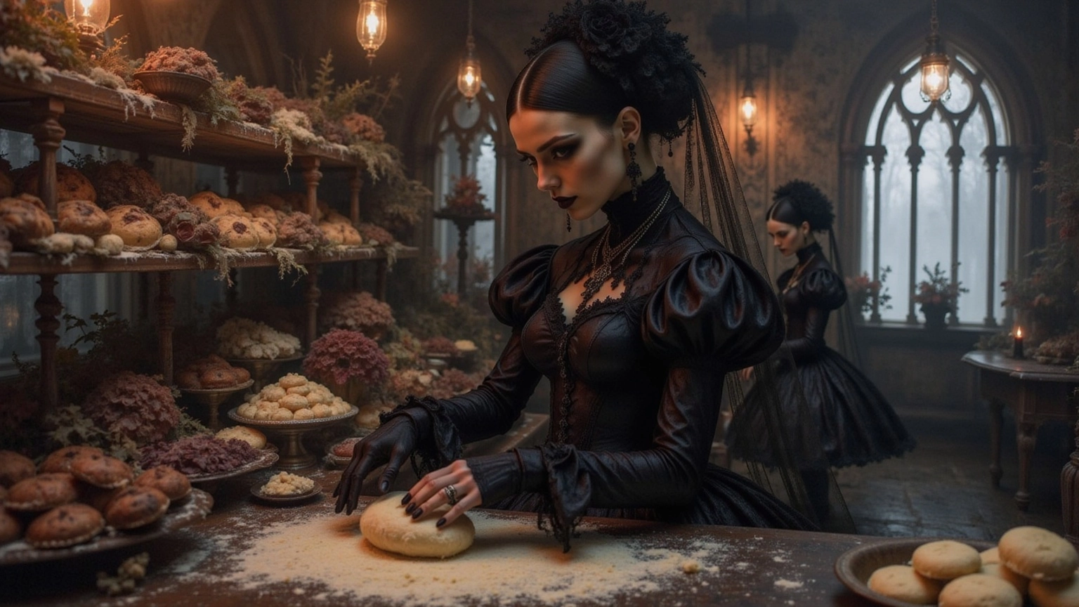 Goth Baker Kneading the Dough