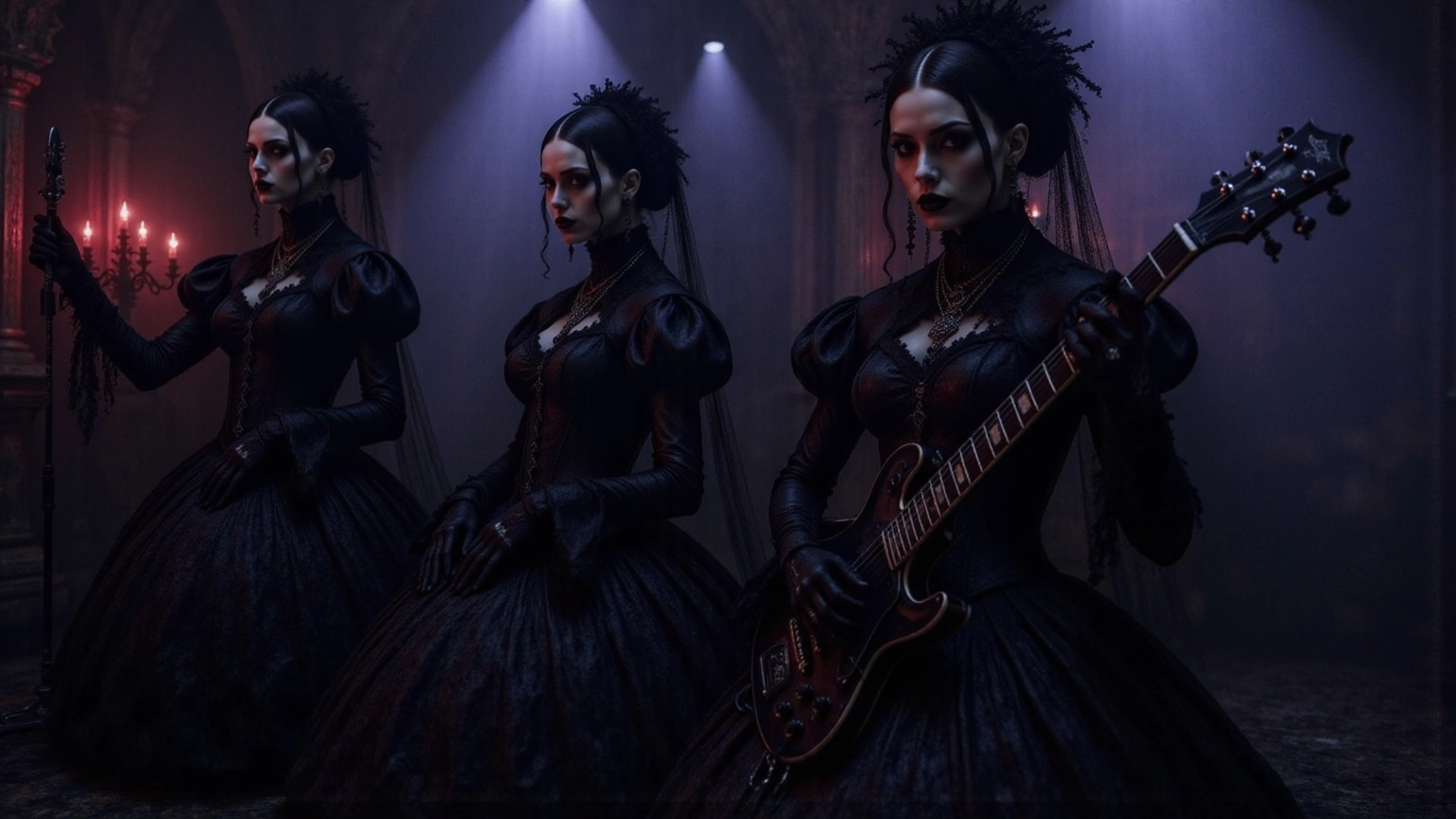 Goth Rock Band in Performance