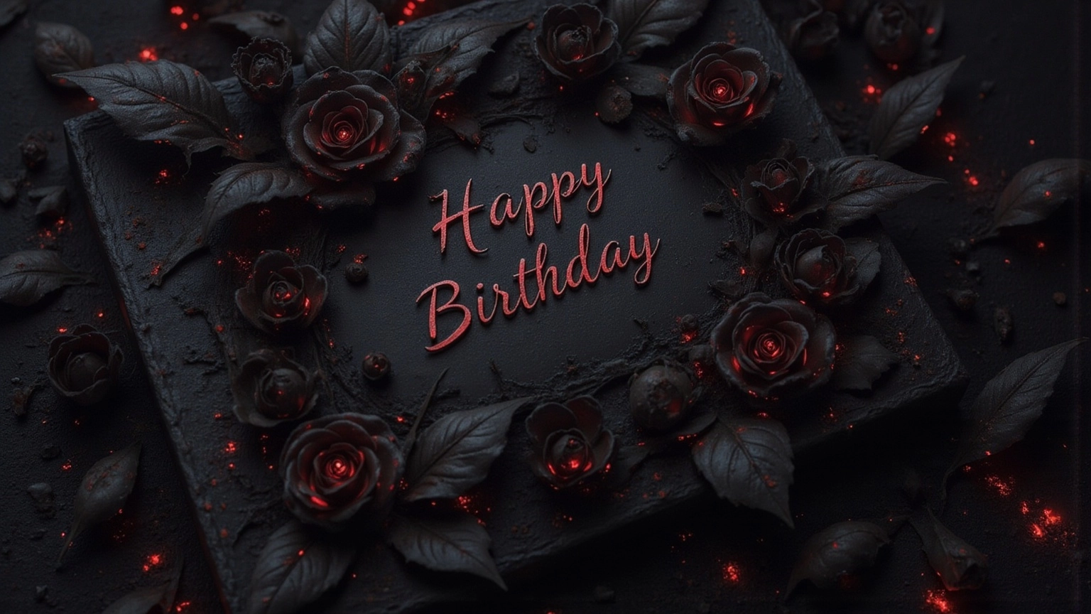 Gothic Dark Floral Birthday Card