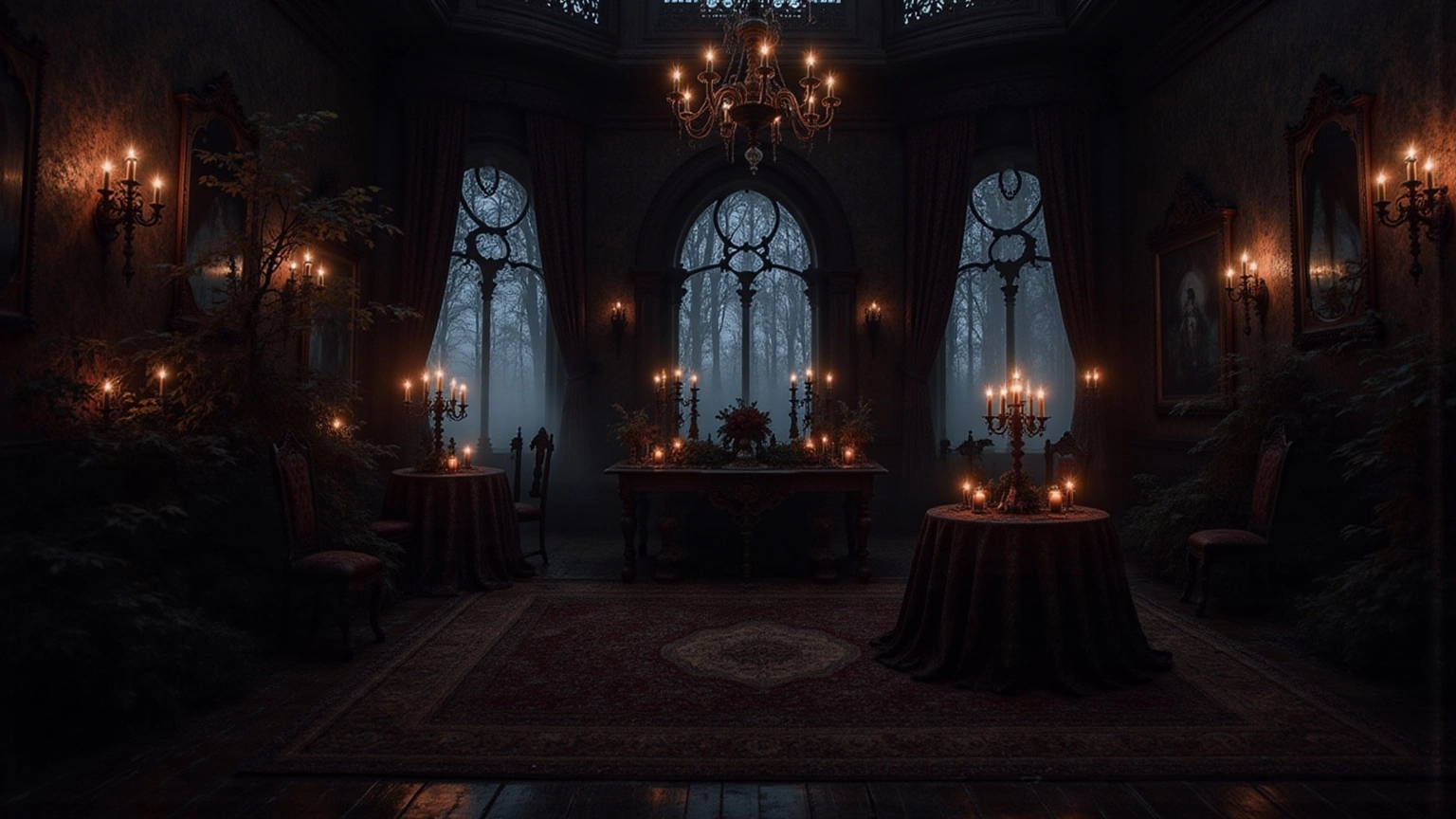 Gothic Elegance in a Victorian Mansion