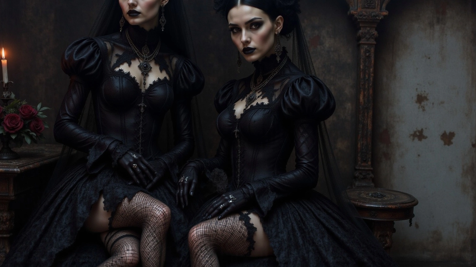 Gothic Elegance: Killstar Fishnet Thigh Highs