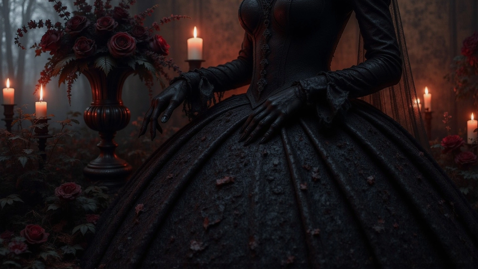 Gothic Elegance: Lace Wedding Gown